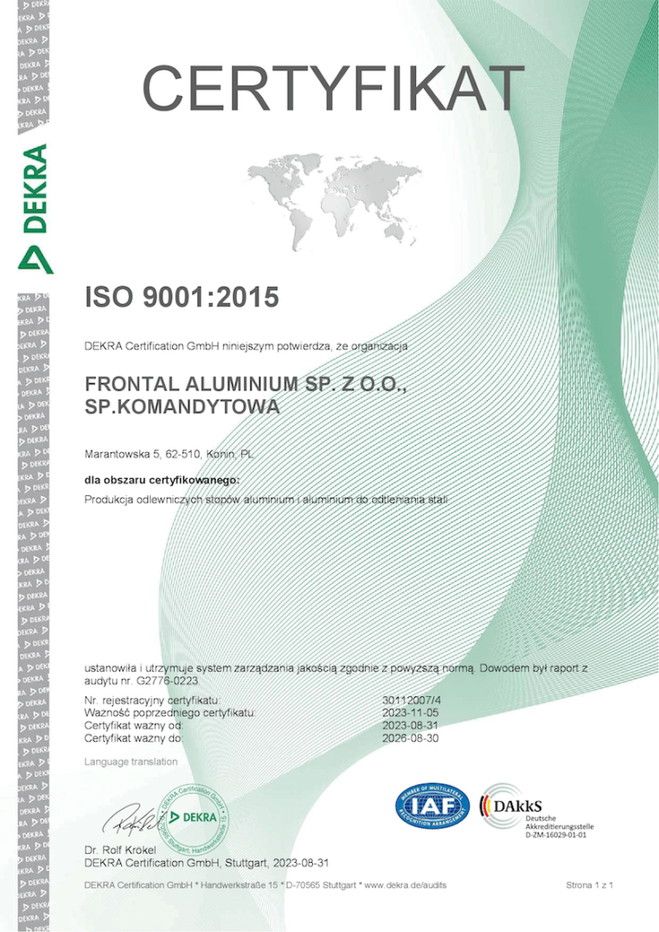 ISO 9001:2015 - FRONTAL